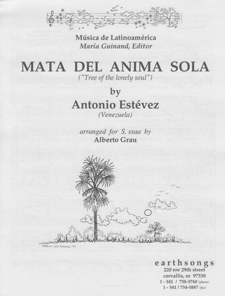 mata del anima sola (T or S, ssaa) - Earthsongs Choral Music