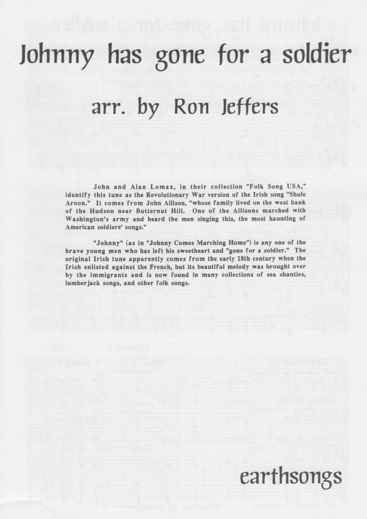 johnny has gone for a soldier (ssaa) - Earthsongs Choral Music